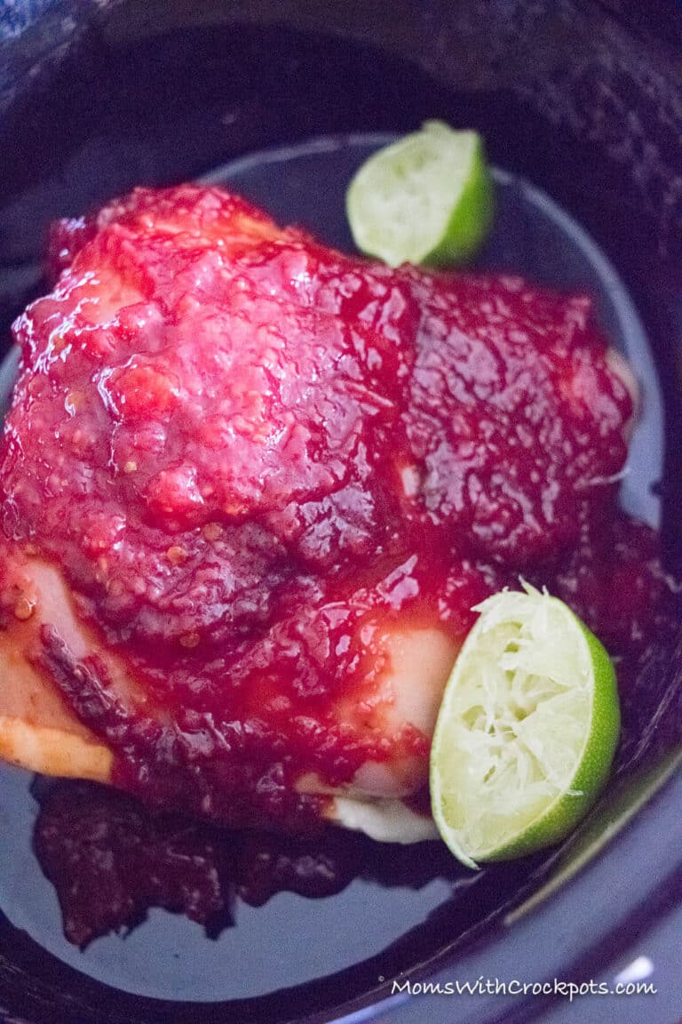 Crockpot Raspberry Chipotle Chicken - Moms with Crockpots