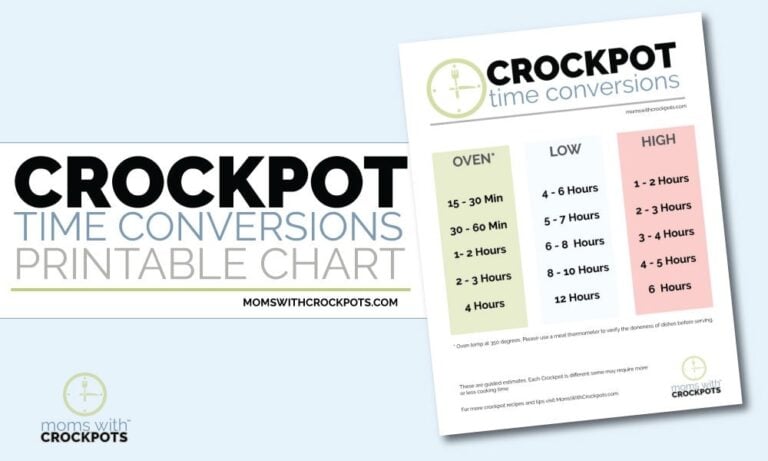 Crockpot Conversion Times Printable Chart - Oven to Low to High - Moms ...